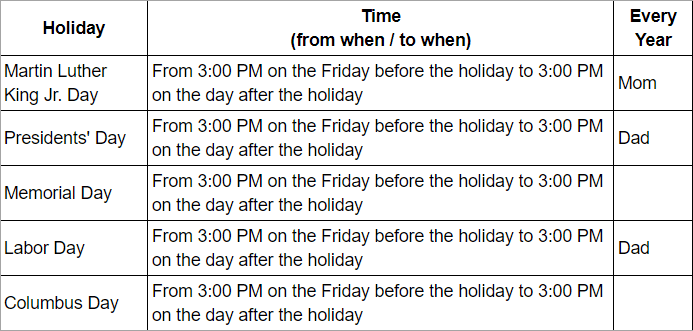 Unique Halloween Visitation Schedules Custody On Holidays